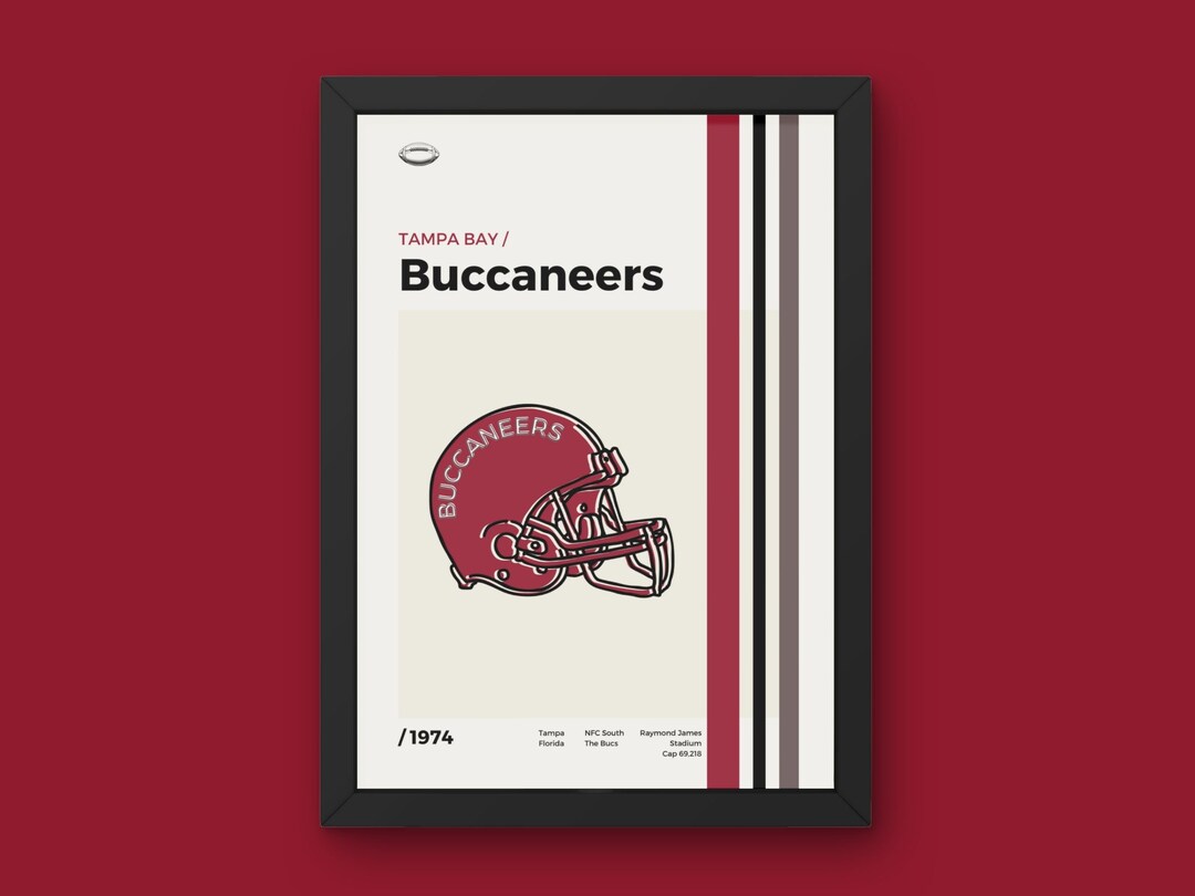 Tampa Bay Buccaneers Poster - Minimal Mid Century Modern Wall Print ...