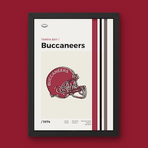 Tampa Bay Buccaneers Poster - Minimal Mid Century Modern Wall Print ...