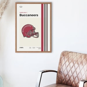 Tampa Bay Buccaneers Poster - Minimal Mid Century Modern Wall Print ...