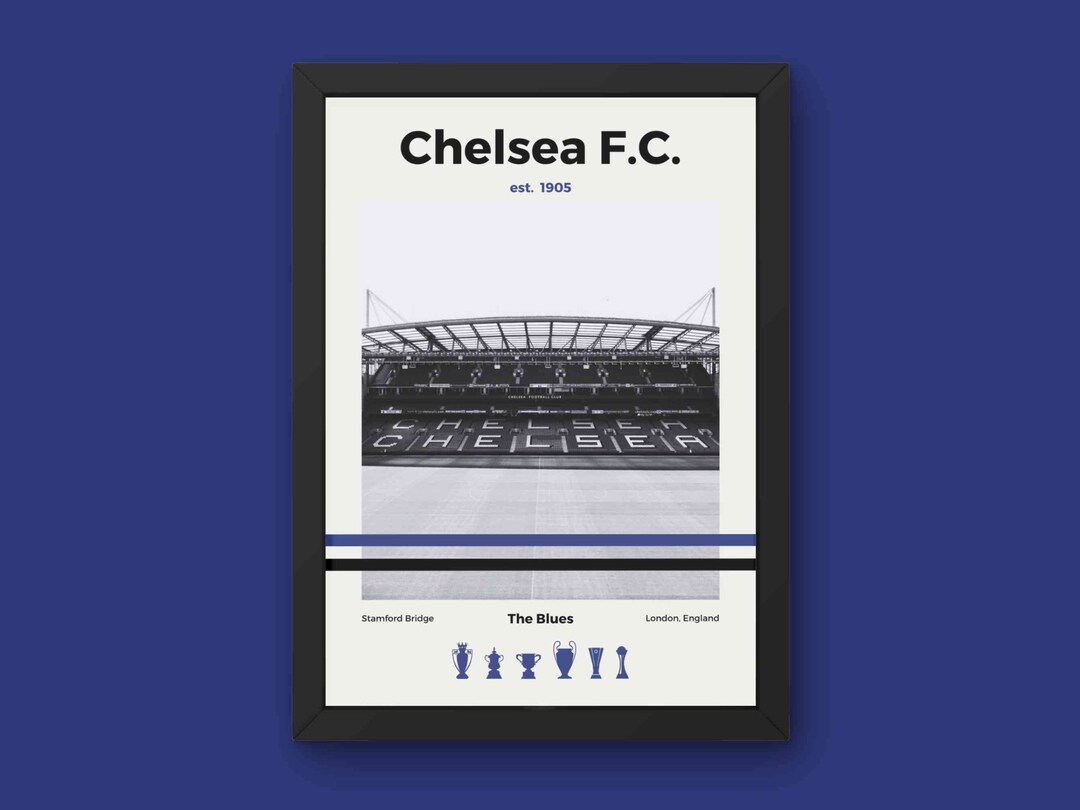 Chelsea FC Poster - Stamford Bridge - Minimal Mid Century Modern Wall ...
