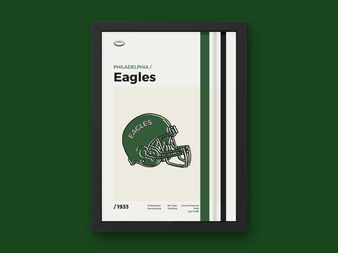 Philadelphia Eagles Poster - Minimal Mid Century Modern Wall Print ...