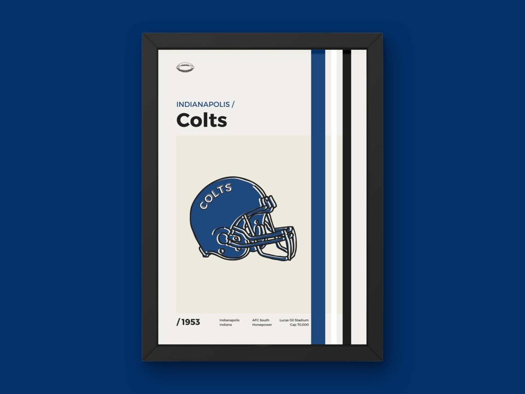 Indianapolis Colts Poster - Minimal Mid Century Modern Wall Print - NFL ...