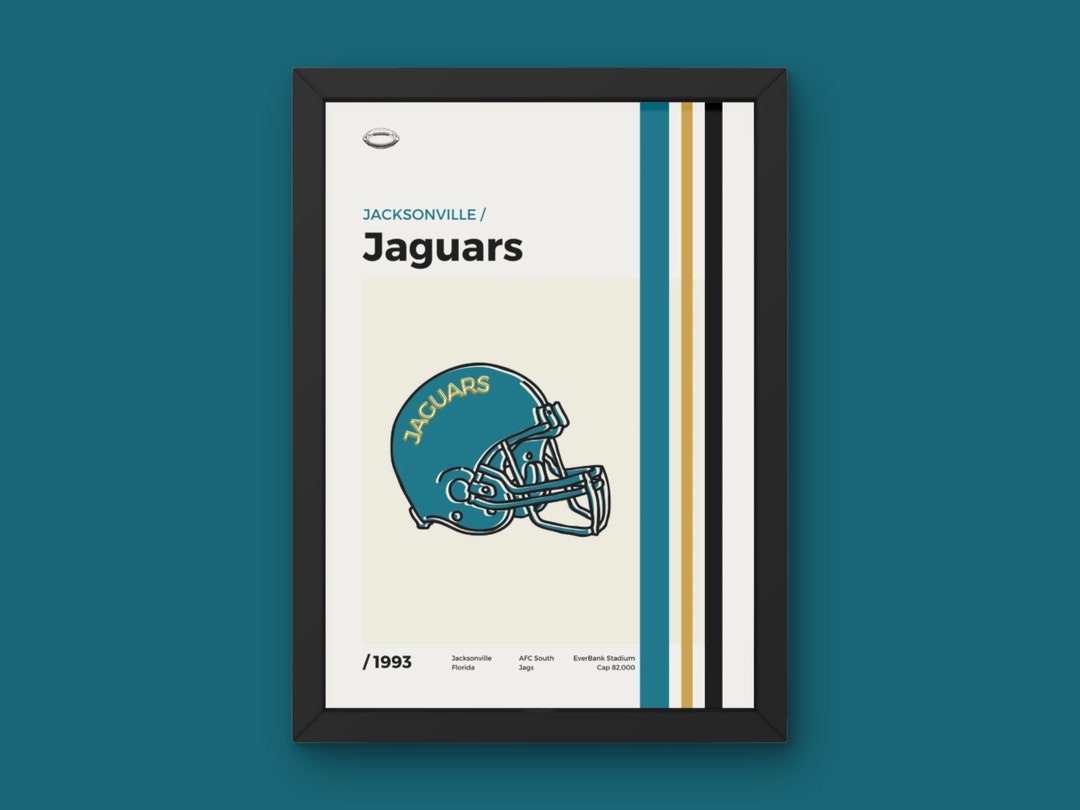 Jacksonville Jaguars Poster - Minimal Mid Century Modern Wall Print ...