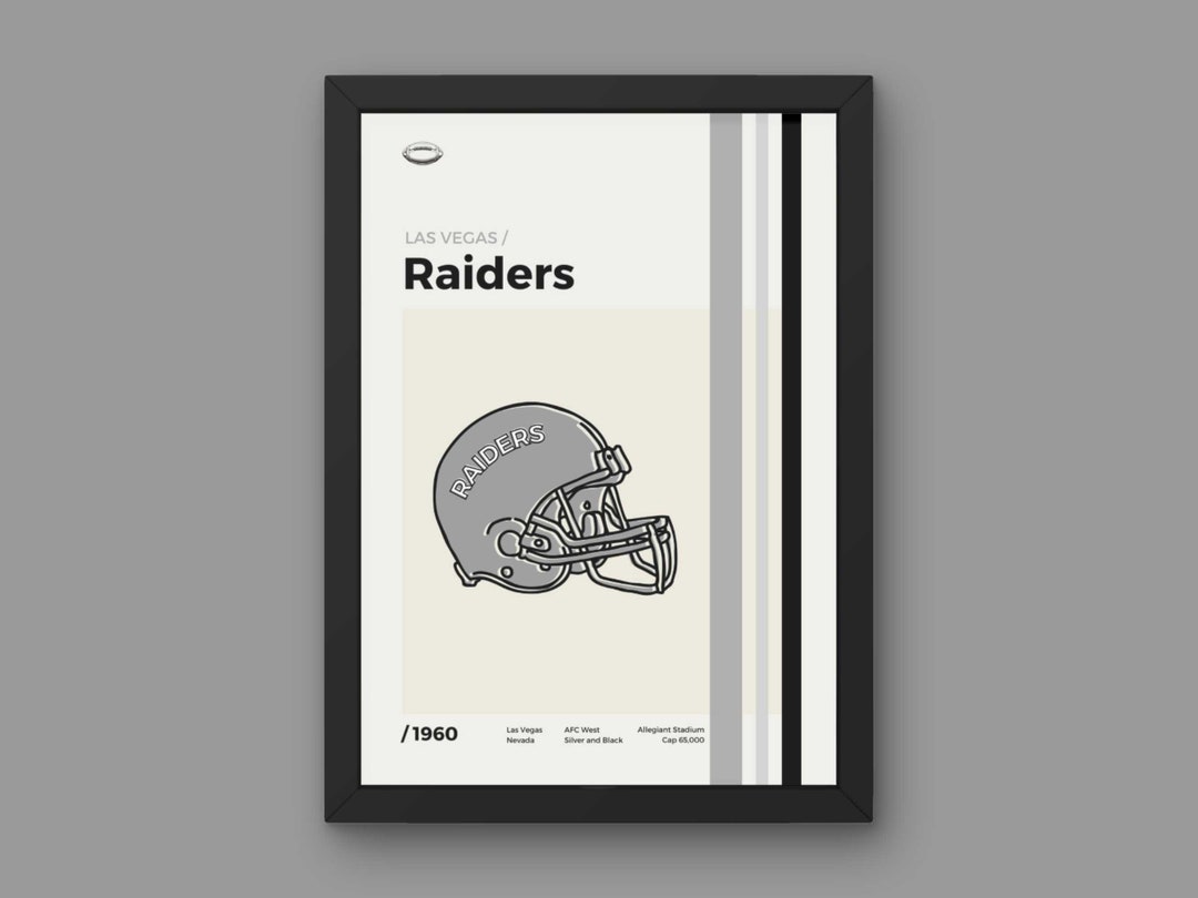 Las Vegas Raiders Poster - Minimal Mid Century Modern Wall Print - NFL ...