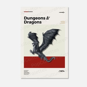 Dungeons and Dragons Poster - Minimal Mid Century Modern Wall Print ...
