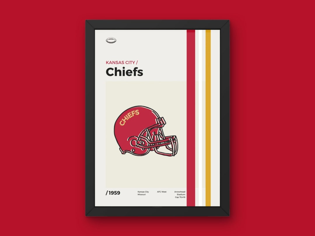 Kansas City Chiefs Poster - Minimal Mid Century Modern Wall Print - NFL ...