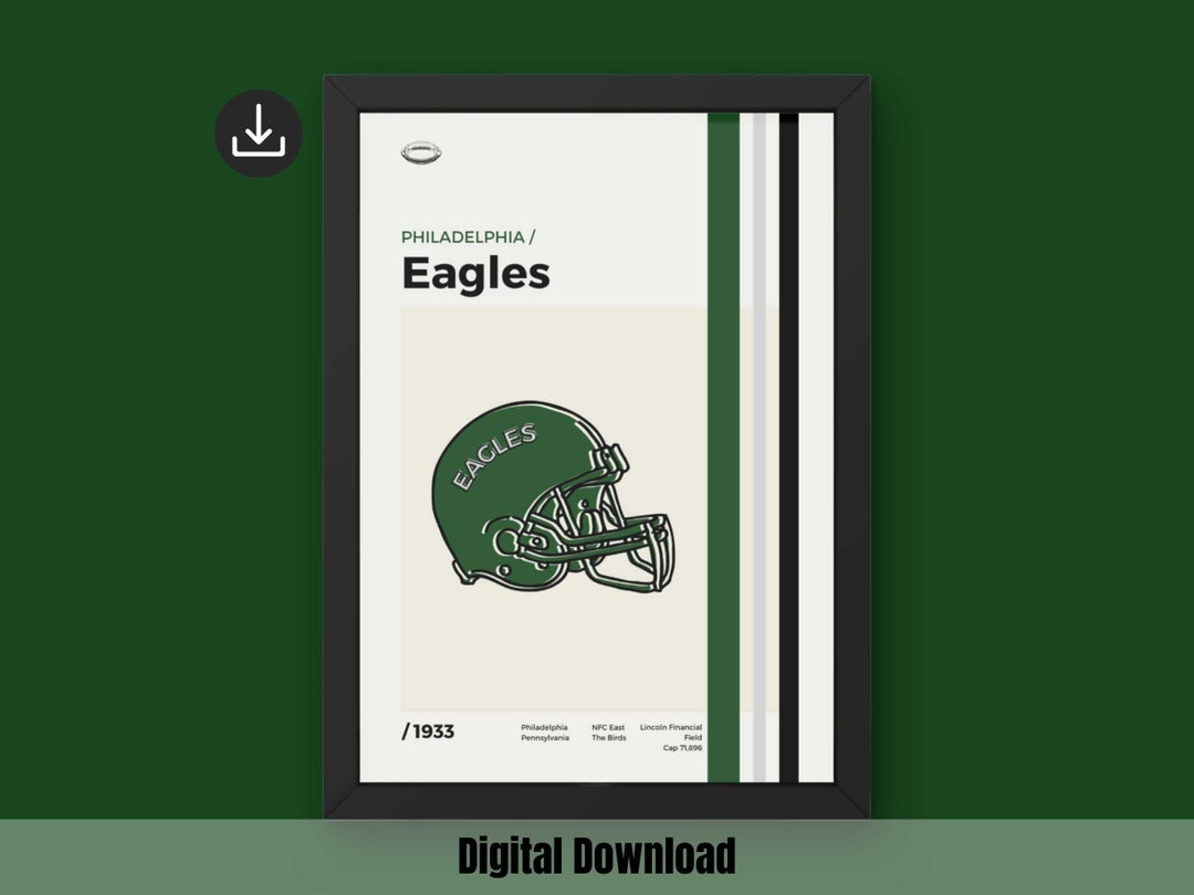 Philadelphia Eagles Poster - Minimal Mid Century Modern Wall Print ...