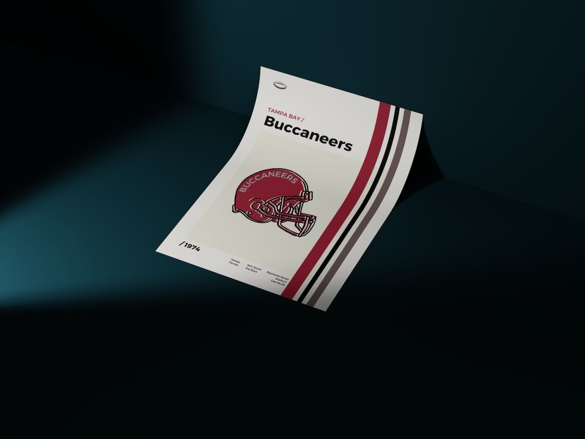 Tampa Bay Buccaneers Poster - Minimal Mid Century Modern Wall Print ...