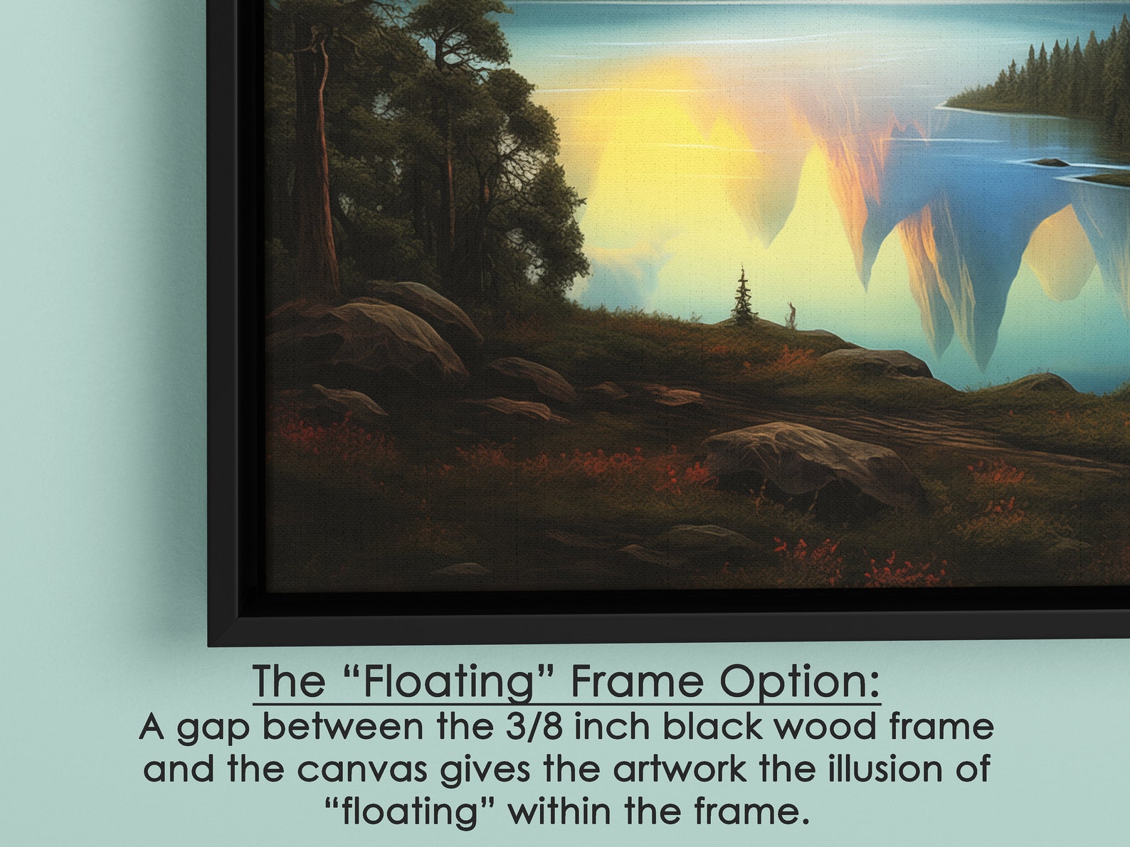 Majestic Mountains by a Lake No.6, Nature Art, Art Print, Poster ...