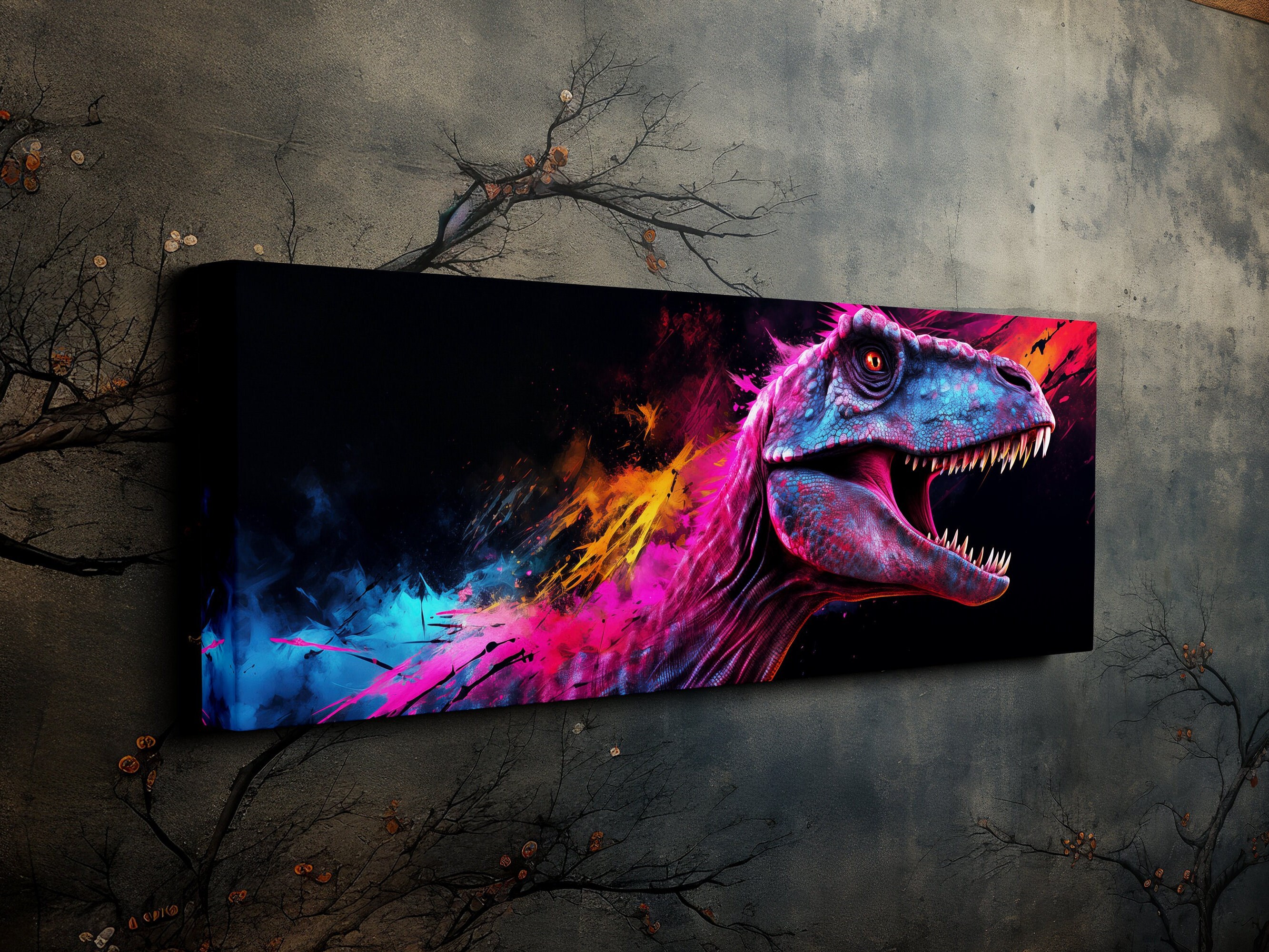 Radical Raptor, Dinosaur Art, Modern Art, Scenic Wall Art, Canvas Art ...