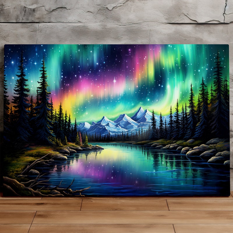 Northern Light Paintings - Etsy