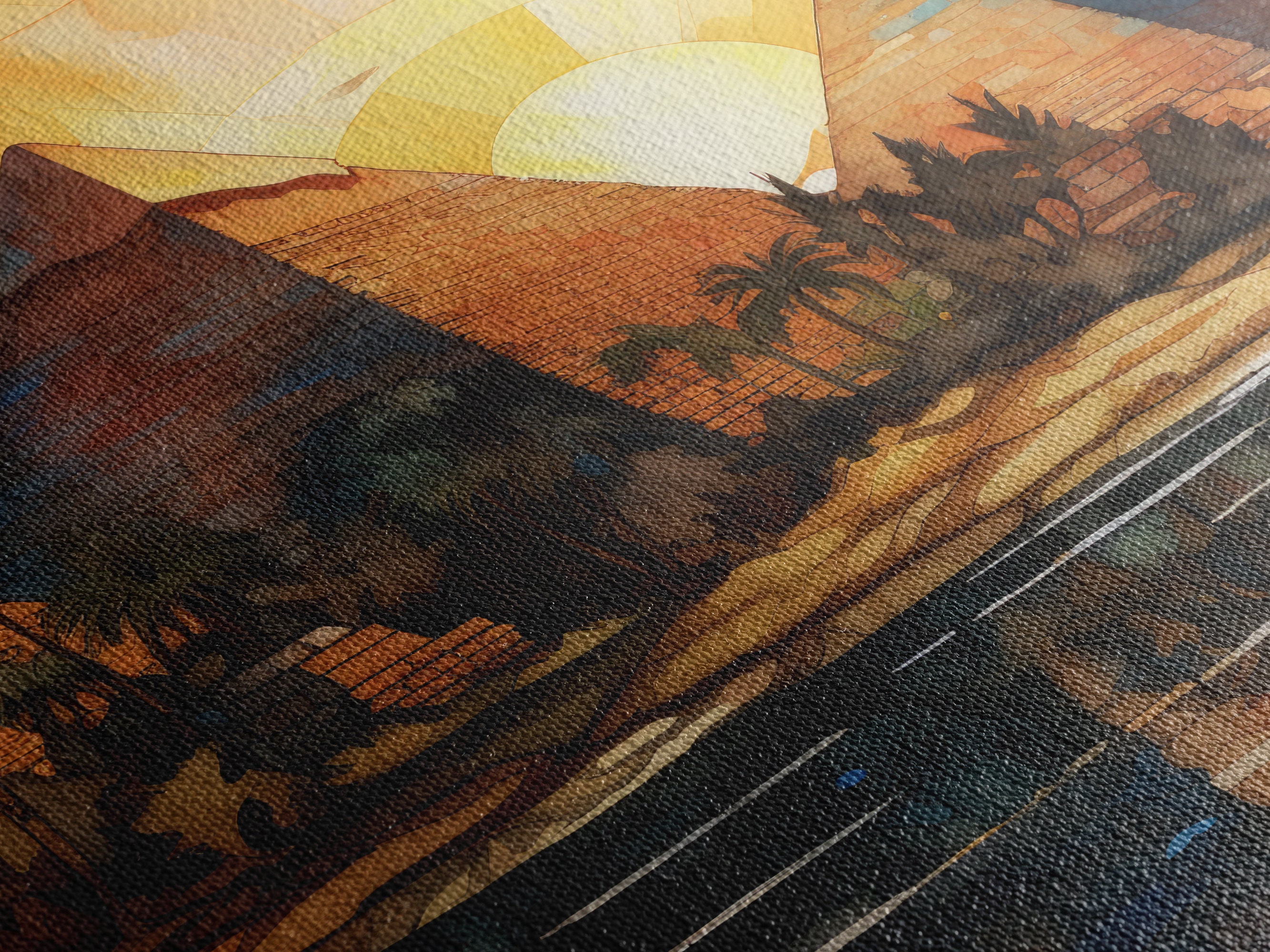 Pyramids at Giza Stylized, Modern Art, Egypt Art, Watercolor, Oil ...