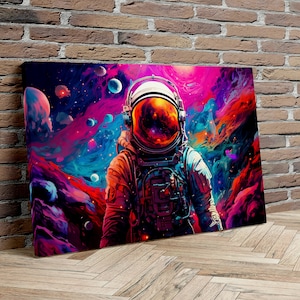 Psychedelic Astronaut, NASA Art, Surreal Art, Space Art, Scenic Wall Art, Canvas Art, Canvas ...