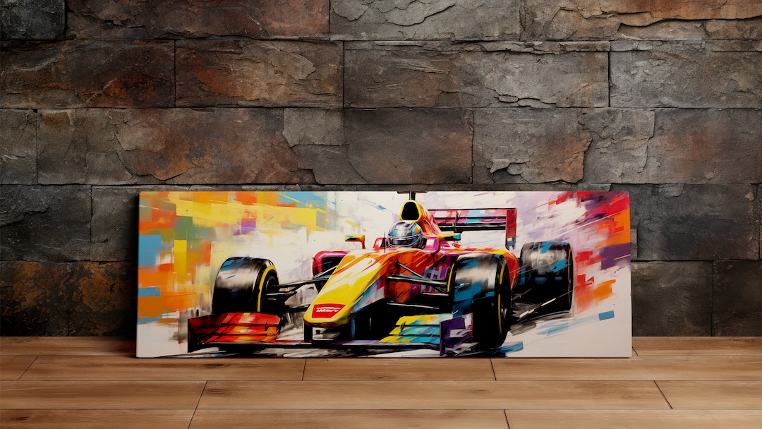 Formula One Racecar in Action, Formula 1, Car Art, Unique Art, Modern ...