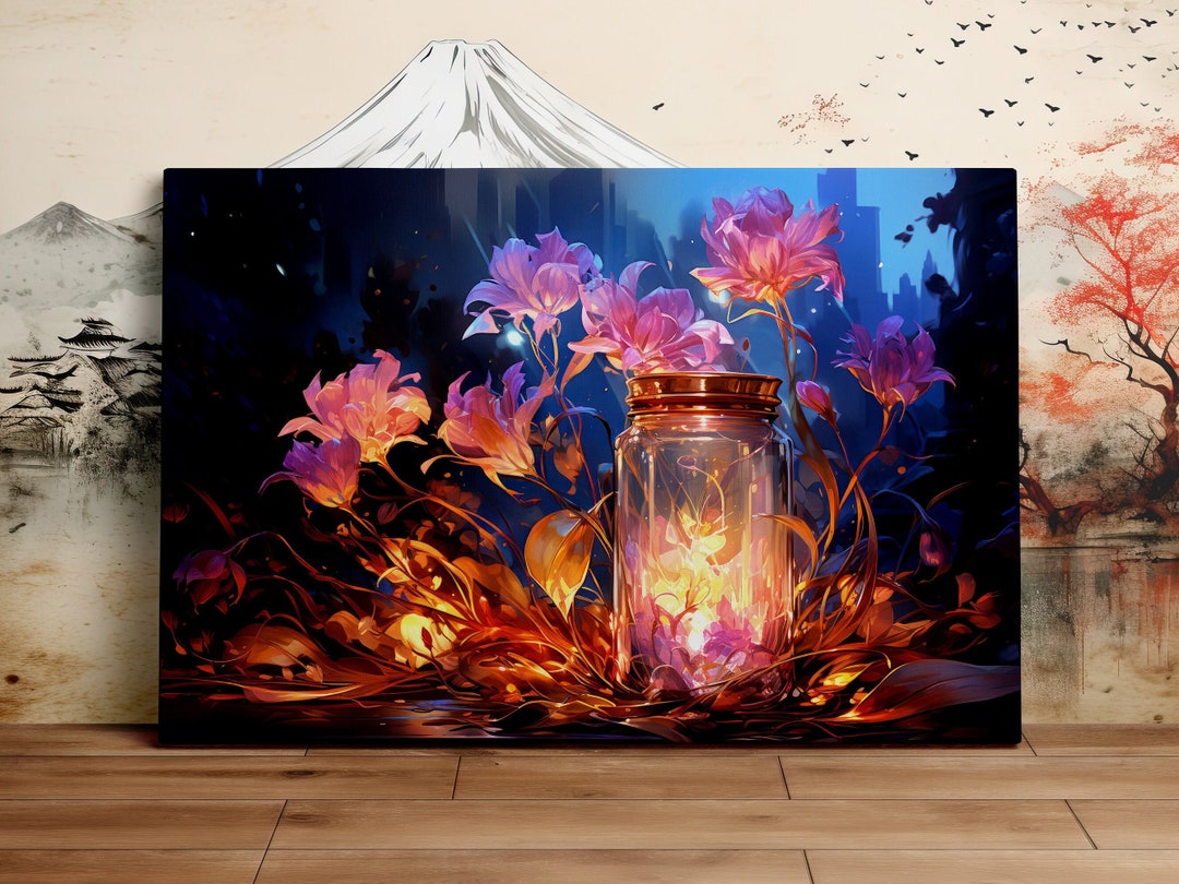 Pink Flowers With a Magical Glow Nature Art Beautiful - Etsy