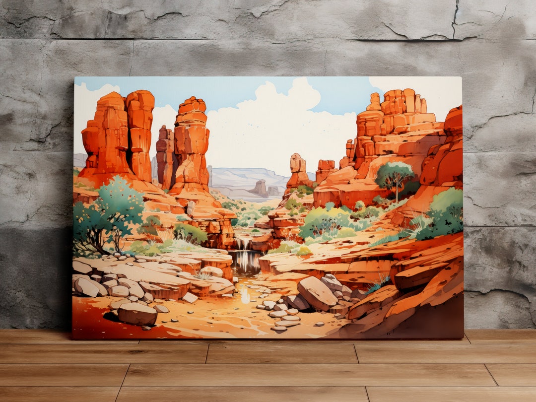 Painted Desert Landscape, Western Art, Modern Art, Watercolor, Oil ...