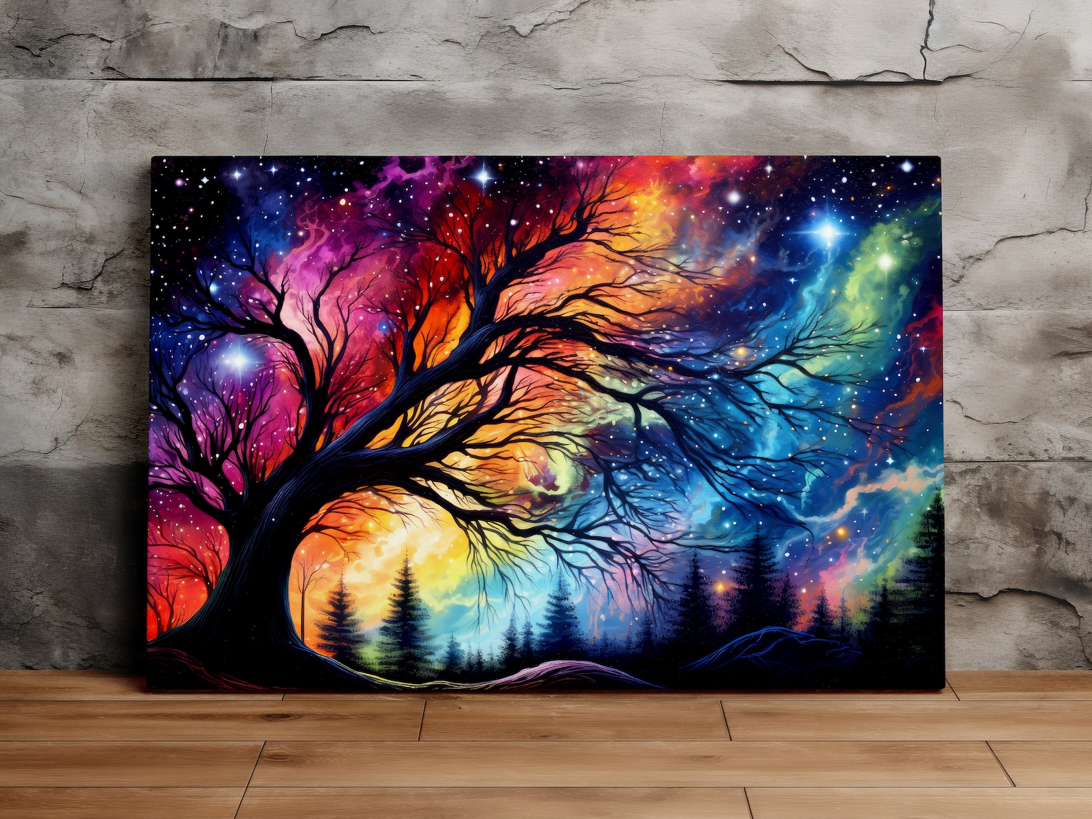 Magical Colors in the Starry Night Sky, Psychedelic Art, Meditation Art ...