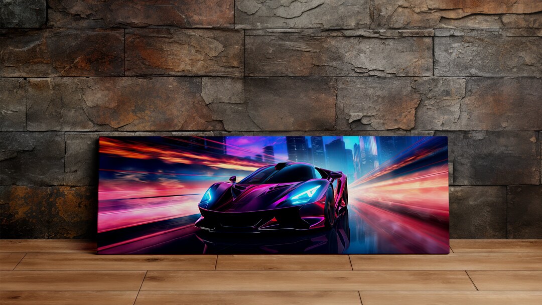 Cruising Supercar in the City, Supercar Art, Car Art, Cyberpunk Art ...