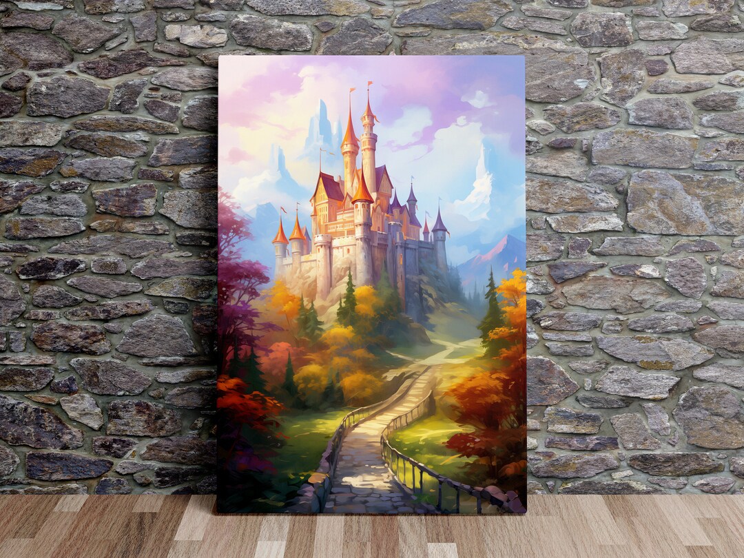 Medieval Castle No.5, Fantasy Art, Oil Painting Style, Art Print ...
