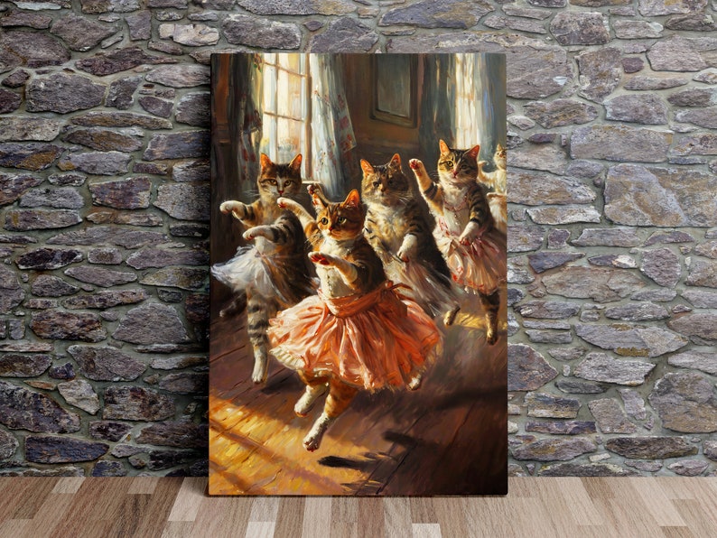 Ballerina Cats Dancing, Cat Art, Cute Cats, Scenic Wall Art, Canvas Art ...