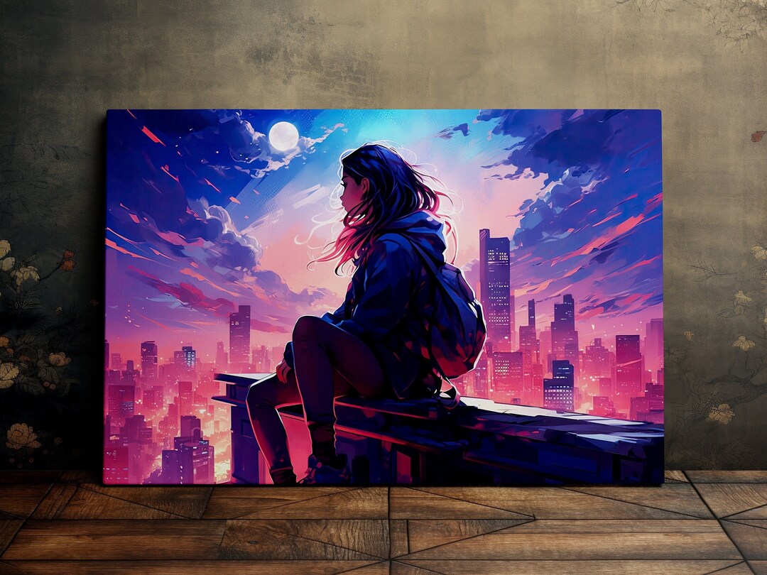 City Kid Looking Over the City, Cyberpunk, Netrunner, Beautiful ...