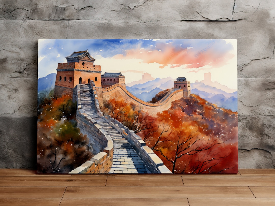 The Great Wall of China, Watercolor, Asian Art, Chinese Art ...