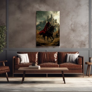 The Knight Messenger Rides Out From the Castle, Medieval Art, Fantasy ...