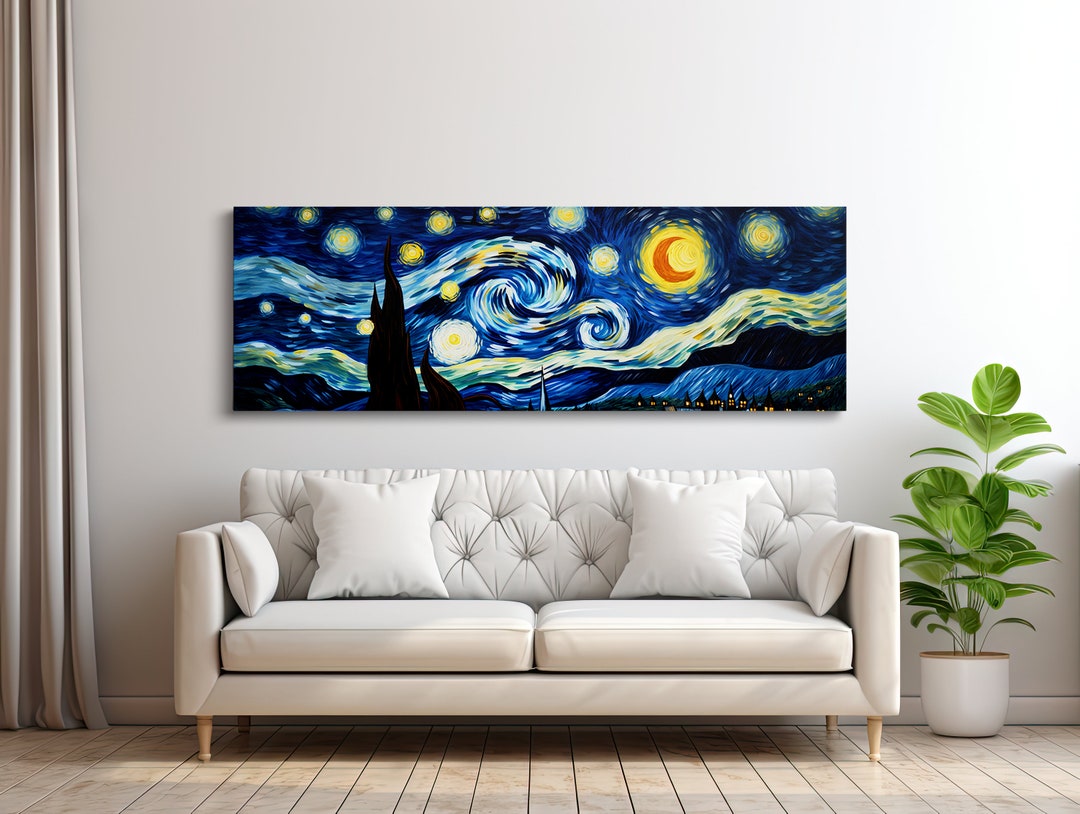 Starry Night Gone Starrier, Van Gogh Inspired Art, Big Room Art, Scenic ...