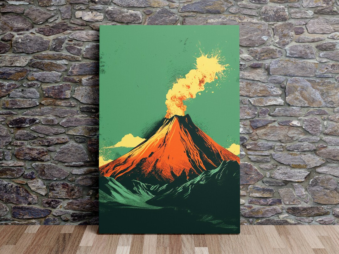 Smoking Volcano About to Erupt, Modern Art, Nature Art, Scenic Wall Art ...