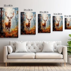 Buck in a Fall Forest, Nature Art, Animal Art, Poster, Wall Print ...