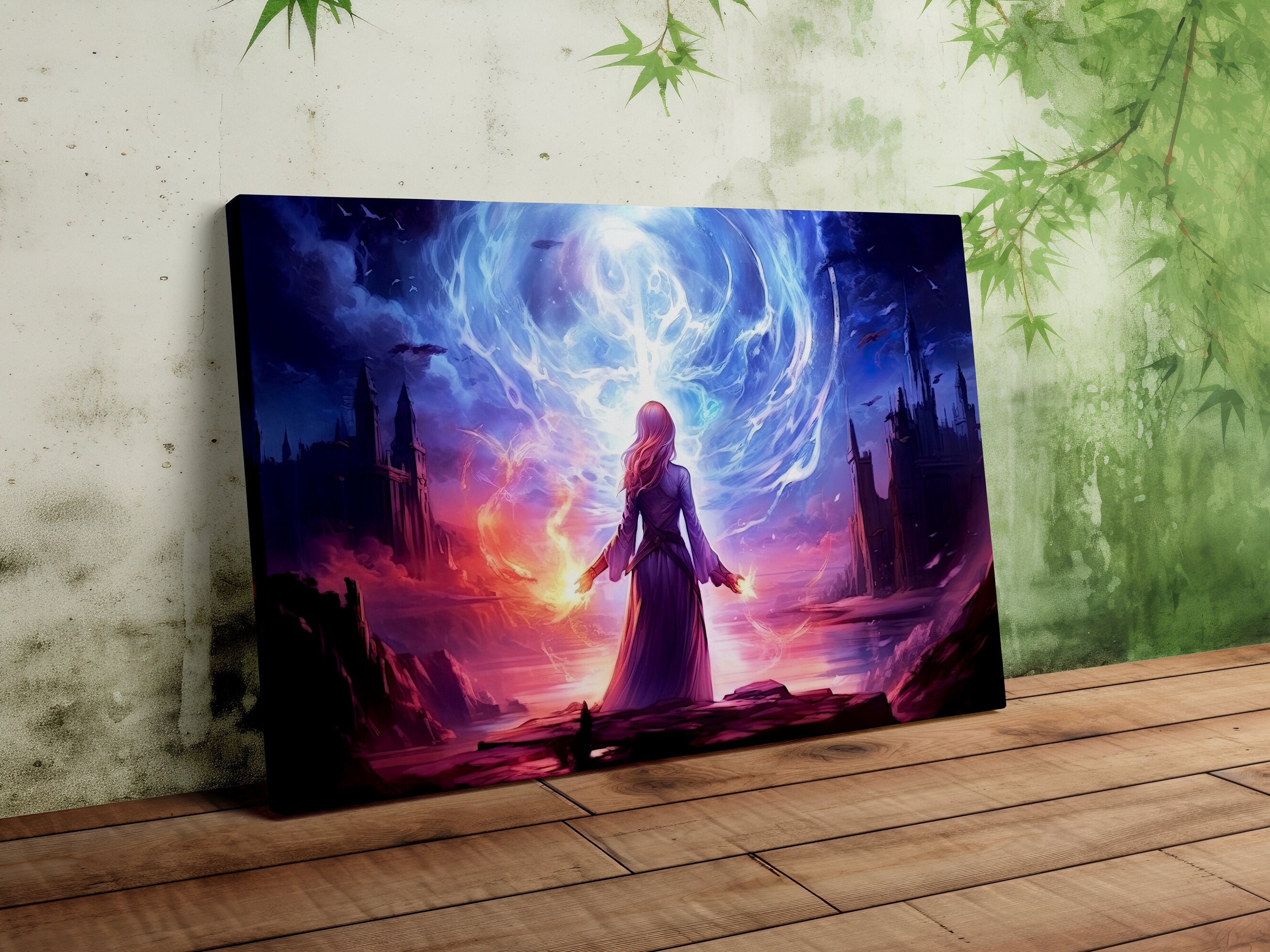 Sorceress Controlling the Magical Elements, Fantasy Art, Beautiful and ...