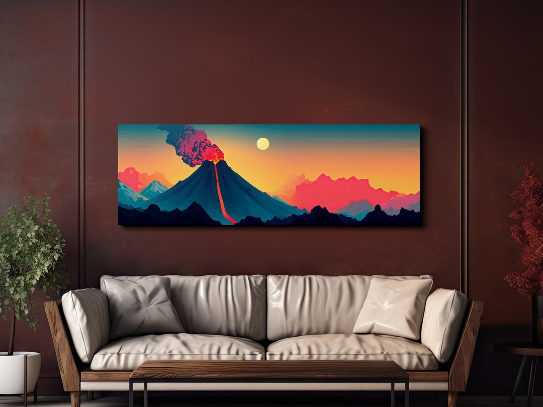 Colorful Erupting Volcano, Nature Art, Volcano Art, Surreal Art, Scenic ...