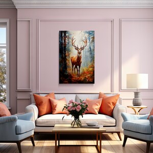 Buck in a Fall Forest, Nature Art, Animal Art, Poster, Wall Print ...