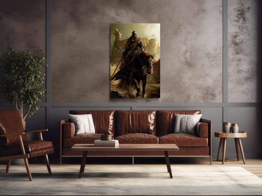 Mounted Knight Wielding a Sword, Medieval Art, Fantasy Art, D&D Art ...