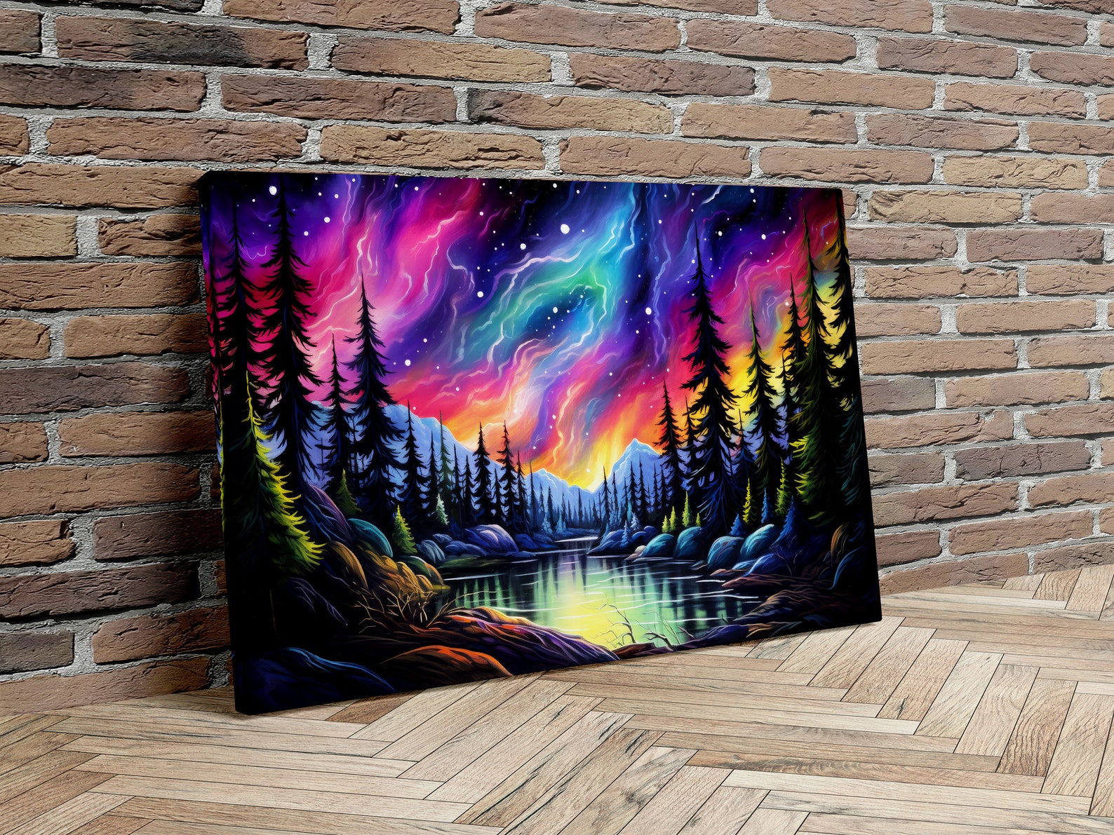 Surreal Aurora Lights, Majestic Nature Art, Surreal Art, Scenic Wall Art, Canvas Art, Canvas ...