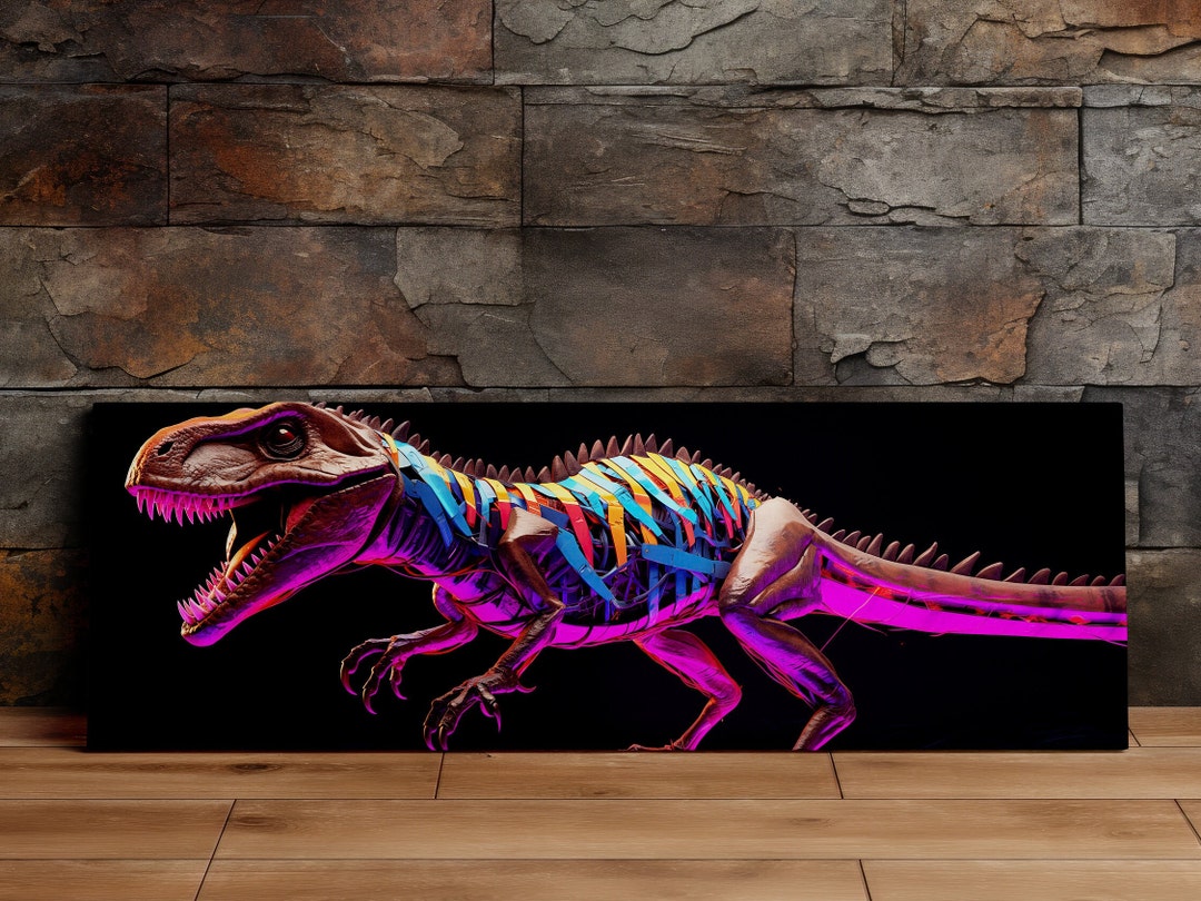 Radical Raptor, Synthwave Modern Art, Scenic Wall Art, Canvas Art ...