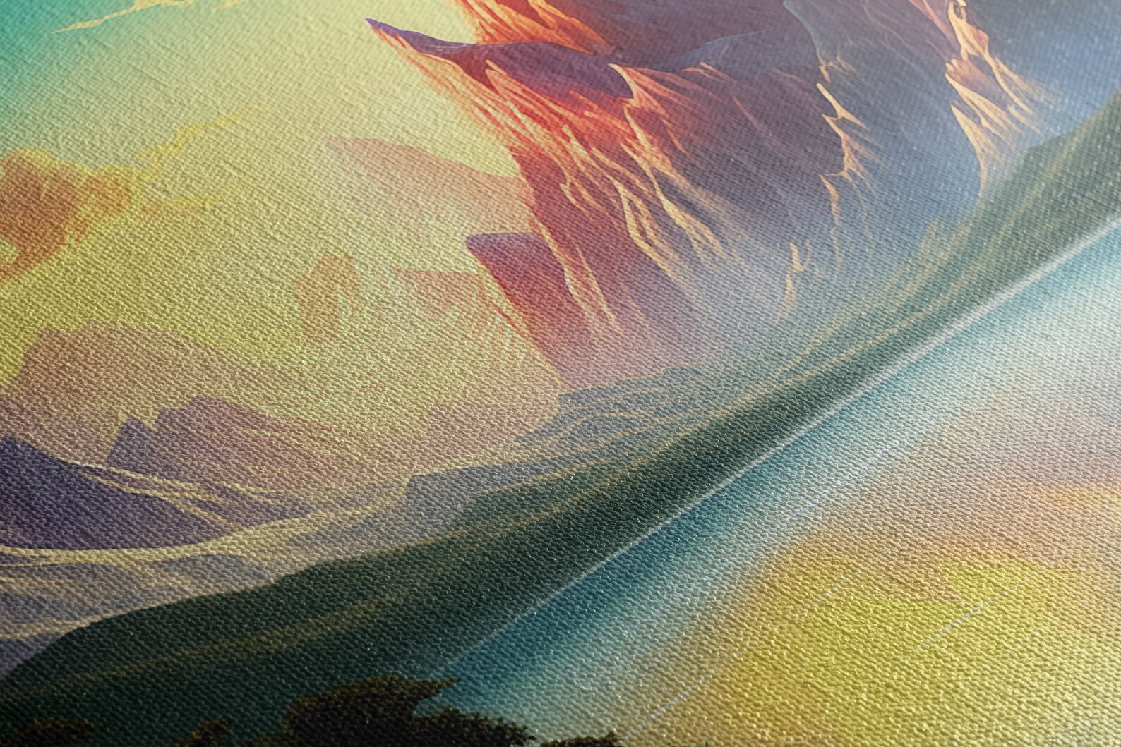 Majestic Mountains by a Lake No.6, Nature Art, Art Print, Poster ...