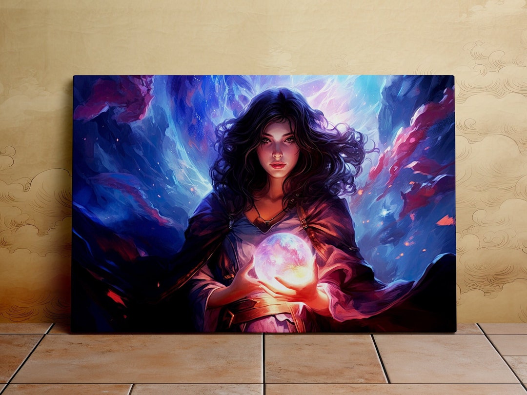 Peering Into the Crystal Ball, Magical Art, Fantasy Art, Scenic Wall ...