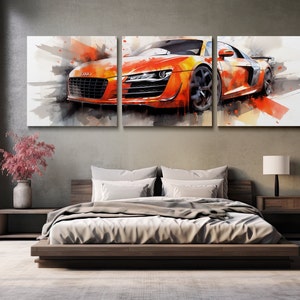 Audi R8 Modern Art, Supercar, Scenic Wall Art, Canvas Art, Canvas Print ...