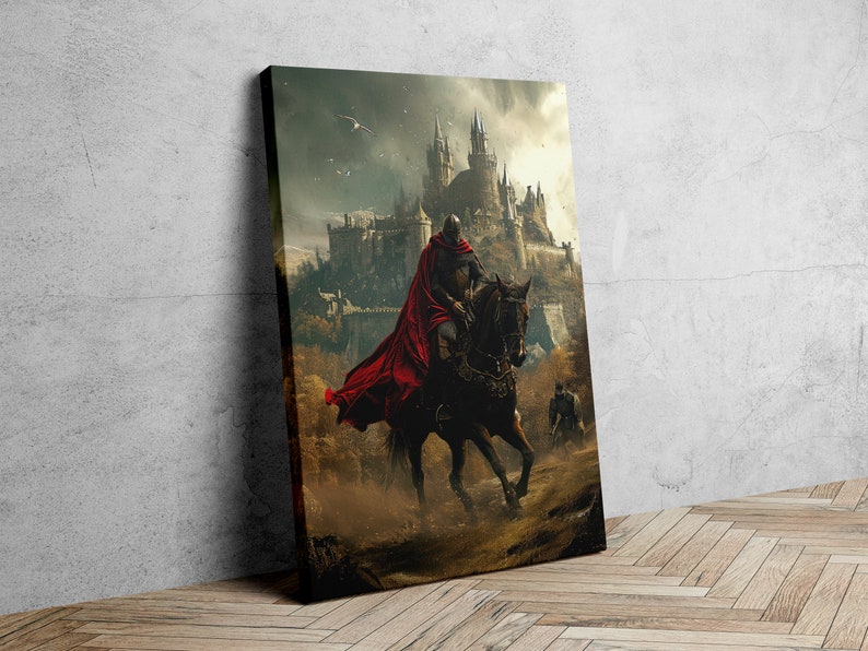 The Knight Messenger Rides Out From the Castle, Medieval Art, Fantasy ...