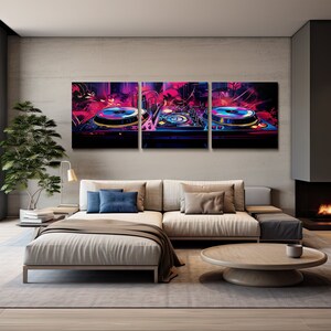 DJ Turntables, Animated Art, Club Scene, Scenic Wall Art, Canvas Art ...
