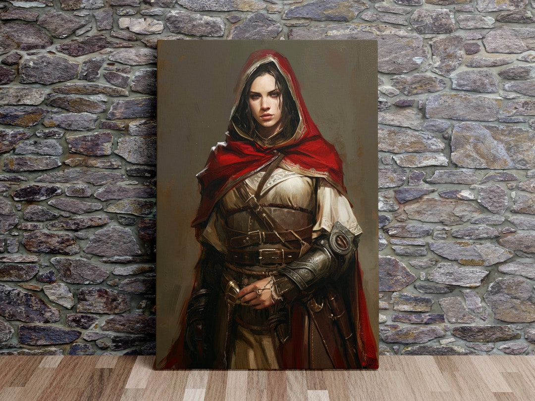 Female Human Rogue With a Red Hooded Cloak, D&D, Dungeons and Dragons ...