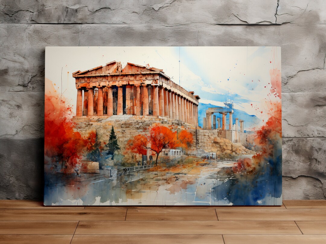Stylized Pantheon, Architecture Art, Modern Art, Watercolor Art, Scenic ...