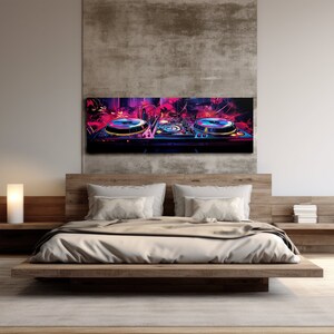 DJ Turntables, Animated Art, Club Scene, Scenic Wall Art, Canvas Art ...