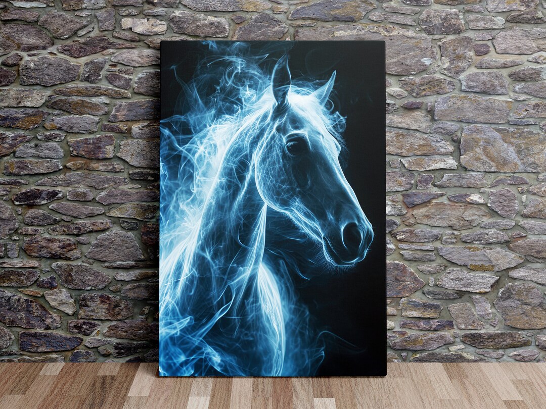 Spectral Steed With Blue Glow, Surreal Art, Horse Art, Scenic Wall Art ...