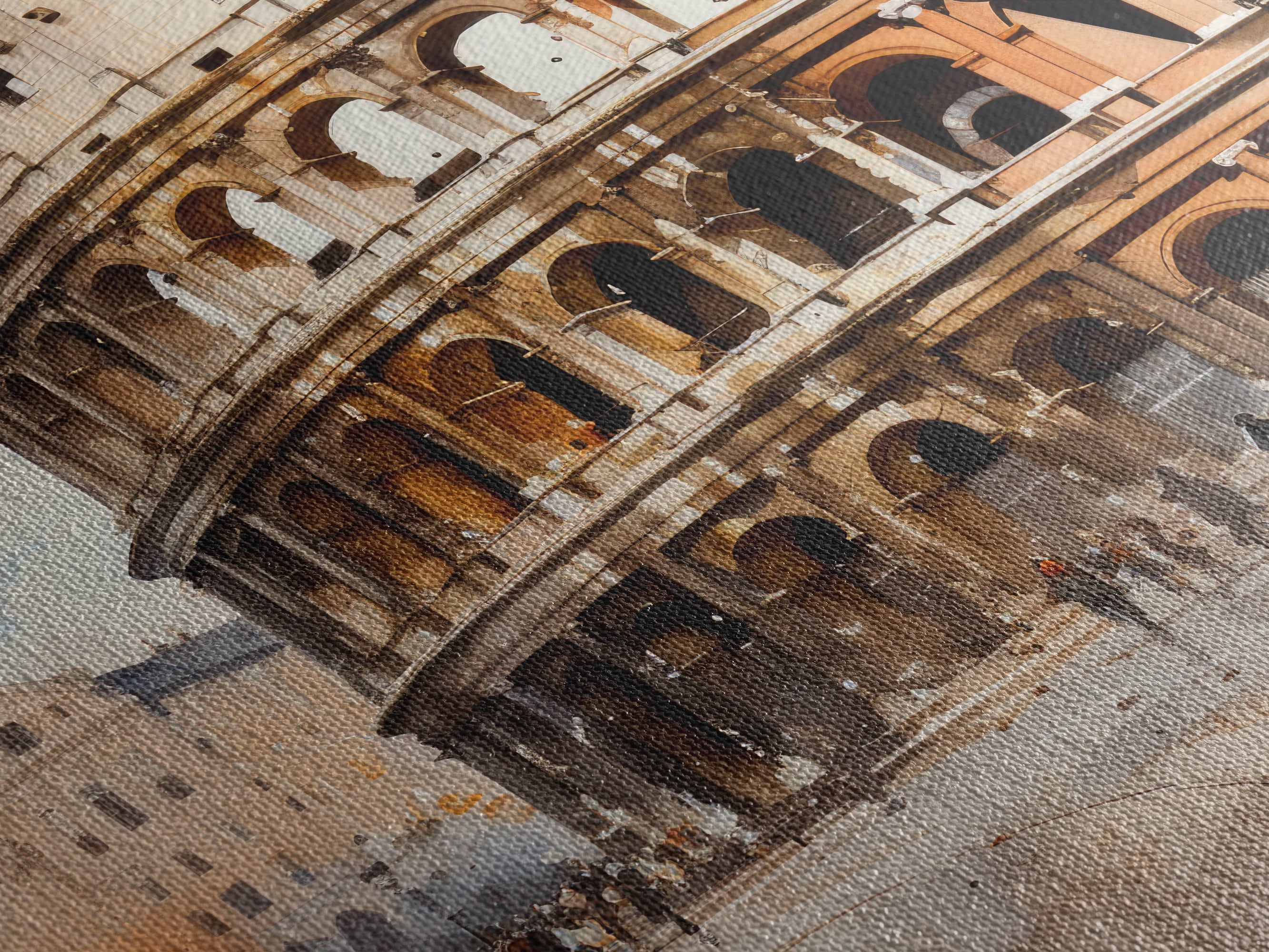 Roman Colosseum in Rustic Colors, Architecture Art, Roman Art, Italy ...