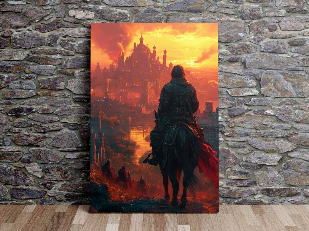 Knights Marching Towards a Castle Under Siege, Fantasy Art, Medieval ...