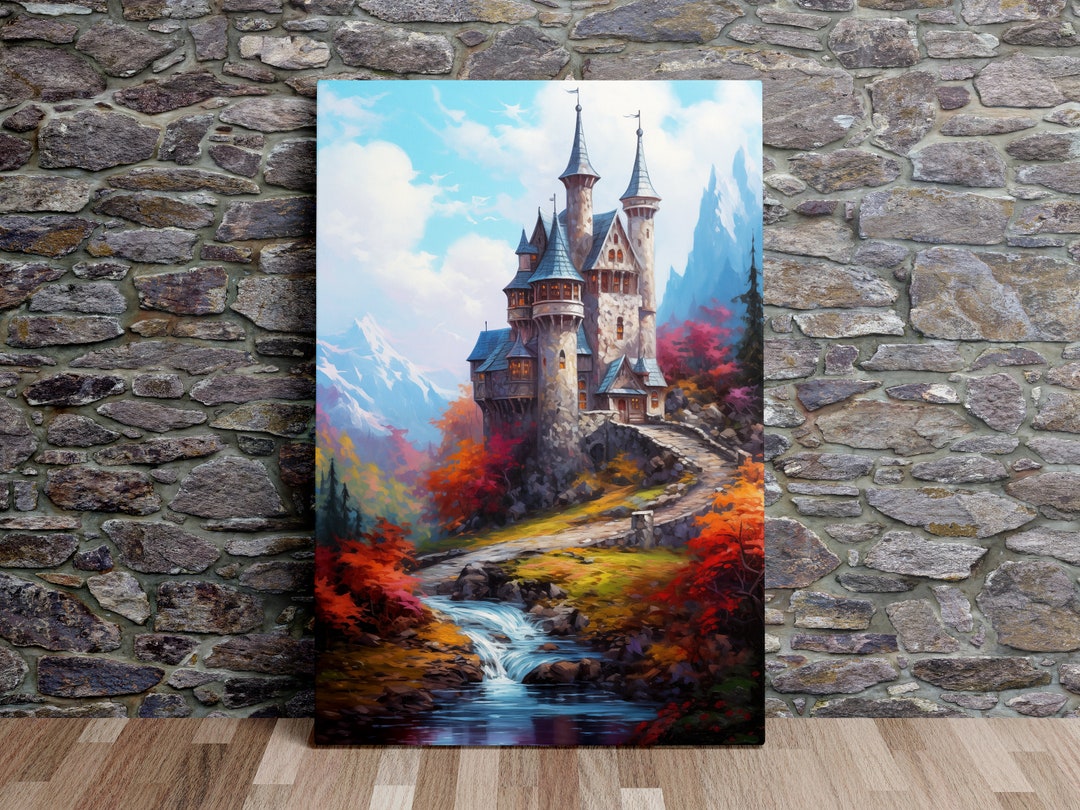 Medieval Castle No.7, Fantasy Art, Oil Painting Style, Art Print ...