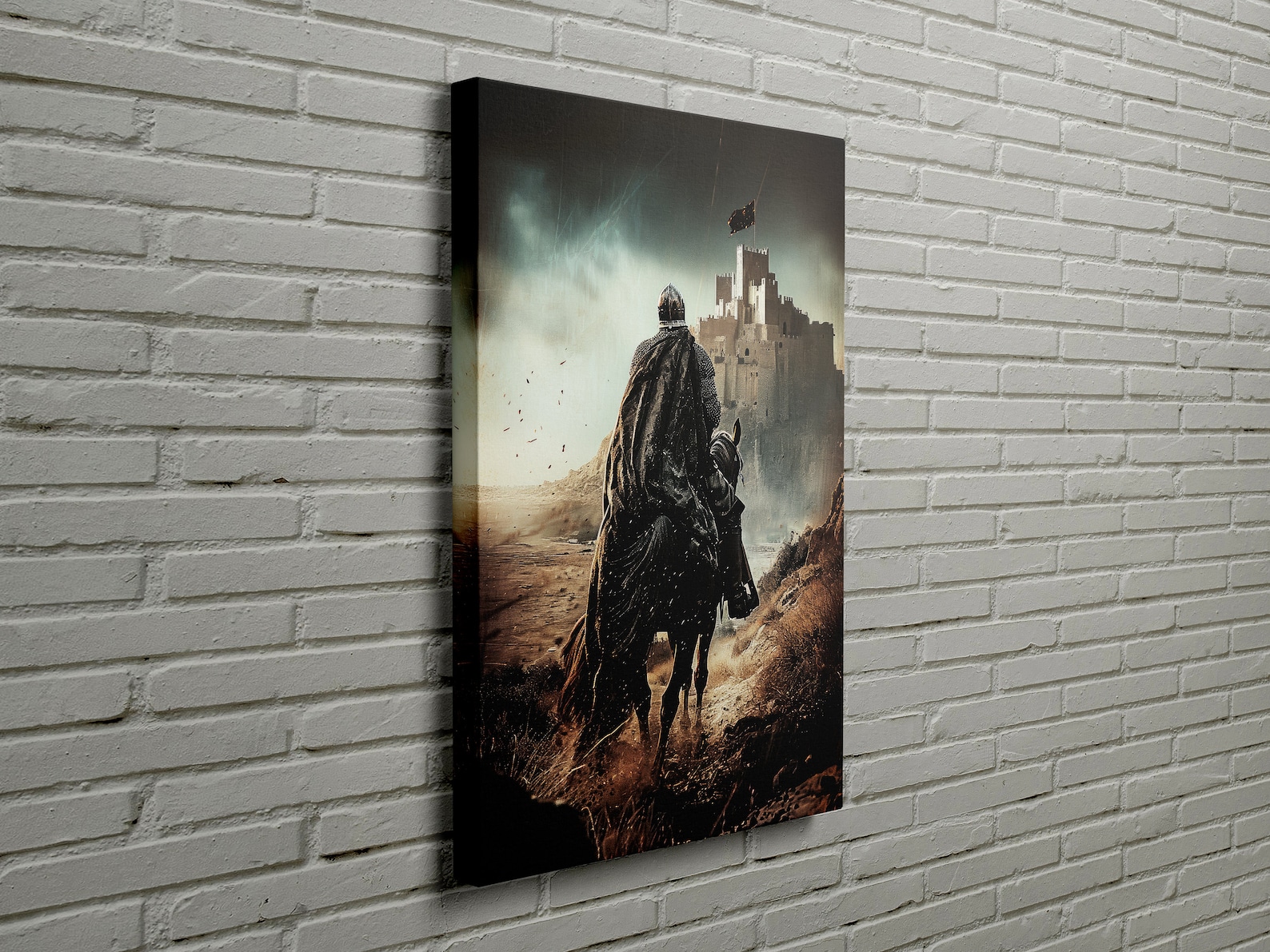 Mounted Knight Approaching a Castle, Fantasy Art, Medieval Art, Warrior ...