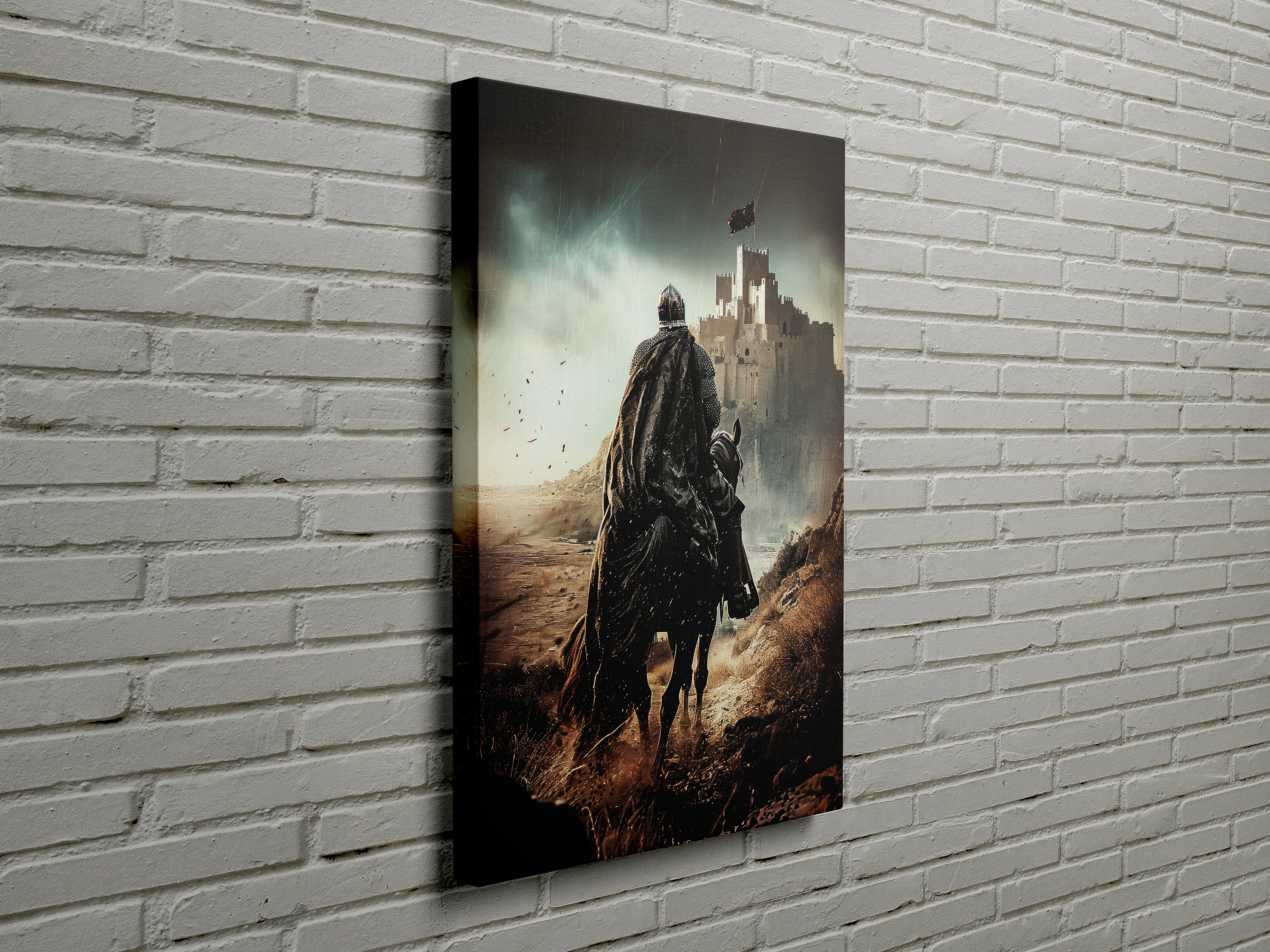 Mounted Knight Approaching a Castle, Fantasy Art, Medieval Art, Warrior ...